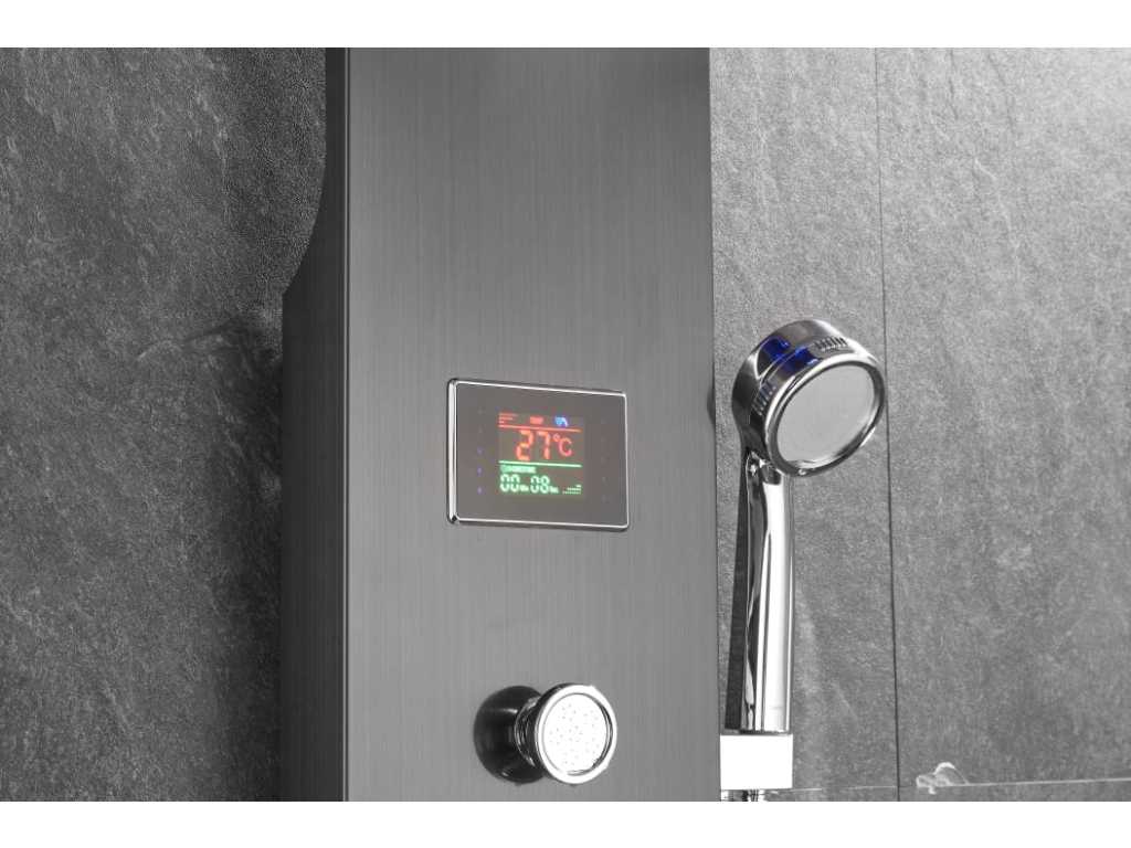 Luxury surface-mounted shower panel brushed Black