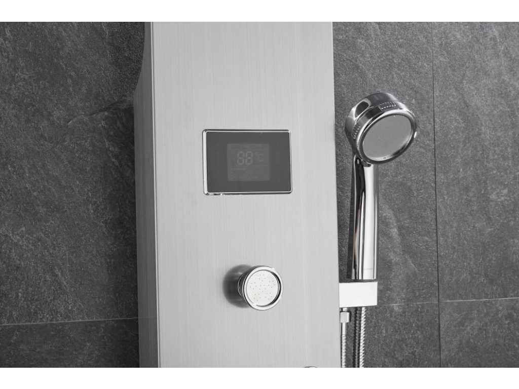 Luxury surface-mounted shower panel brushed stainless steel ...
