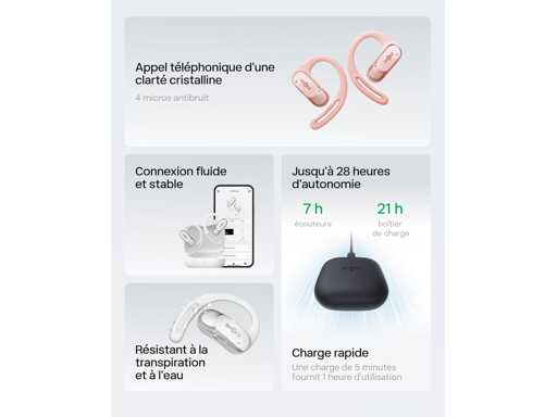 SHOKZ OpenFit Air Free-Ear Headphones, Wireless Bluetooth Headphones ...