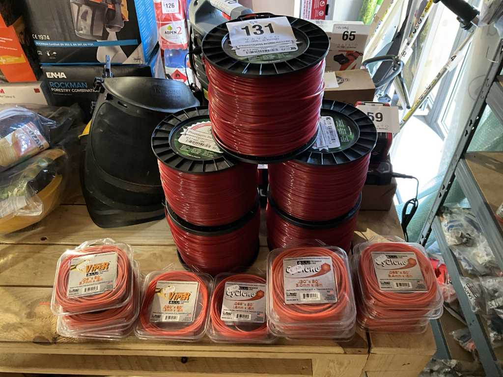 5 plastic reels of nylon cutting line for forest/grass trimmers