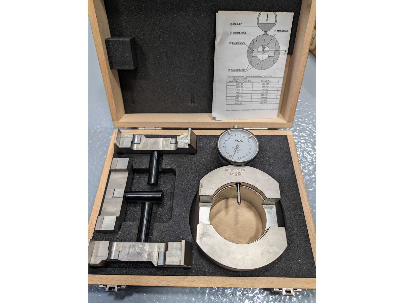 Kelch - HSK100 - Gauge measuring kit dial indicator test procedure holder